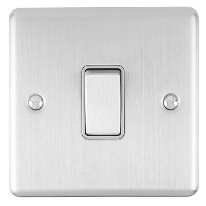 1 Gang 20A dp Single Switch satin steel & Grey Trim Appliance / Boiler ...
