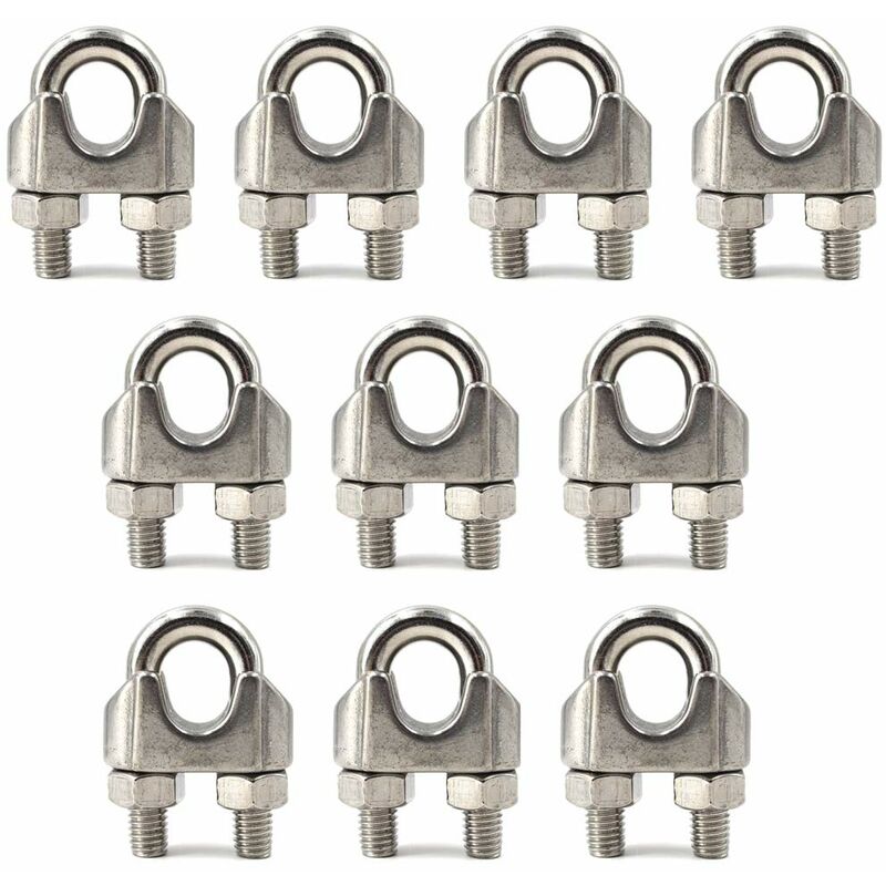 M5 Wire Rope Clip 304 Stainless Steel Cable Clamp U Bolt Fastener (Pack ...