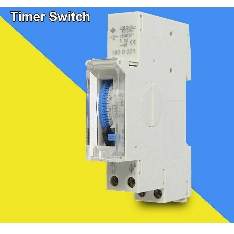 Soleil - 24 Hour Mechanical Programmable Din Rail Timer Switch Relay ...