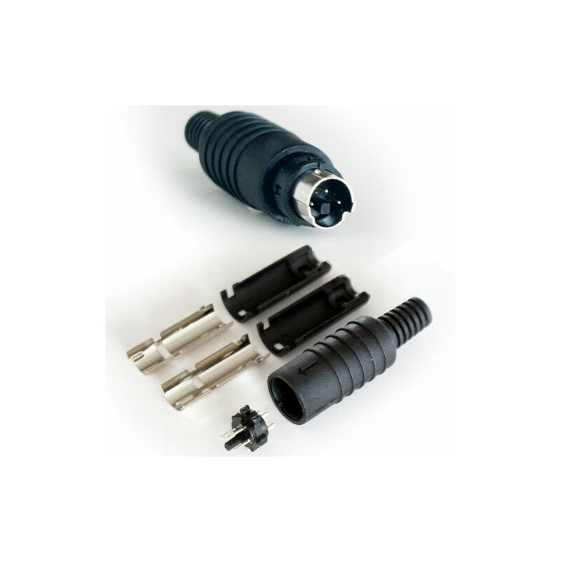 6 Pin Mini Din Female Socket Inline Solder Connector Video Extension ...