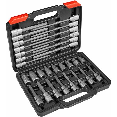 30-Piece socket set long/short internal Allen - torx bit set, torx ...