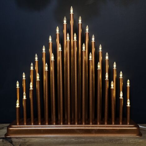 33cm Battery Operated Silver Light up Christmas Candle Bridge with 33 ...