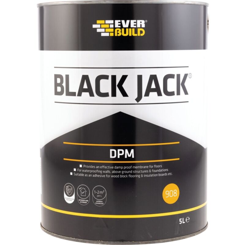 Everbuild 908 Everproof DPM Black Bitumen Paint - 5LTR - Black - ZT1036529X