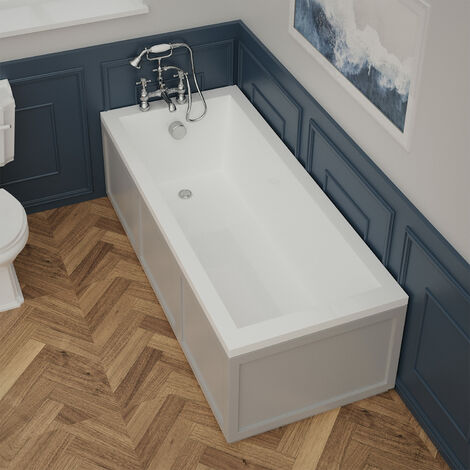 Aquariss Single Ended Bath Straight Square Bathtub Shower Bath Bathroom ...