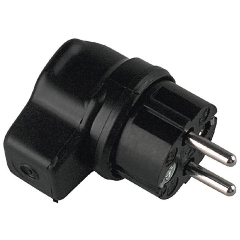 Fiche electrique male terre caoutchouc