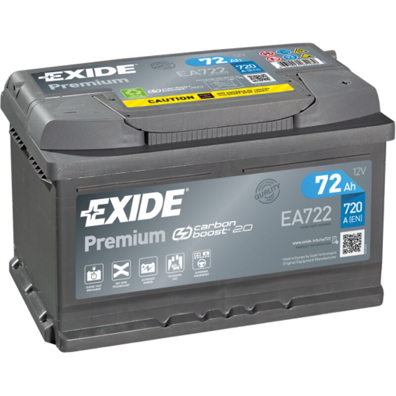 Batterie Exide Premium EA722 12v 72AH 720A FA722