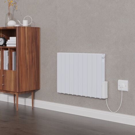 Bismo 577 x 937mm White Wall Mounted 1800W Oil Filled Electric Radiator ...