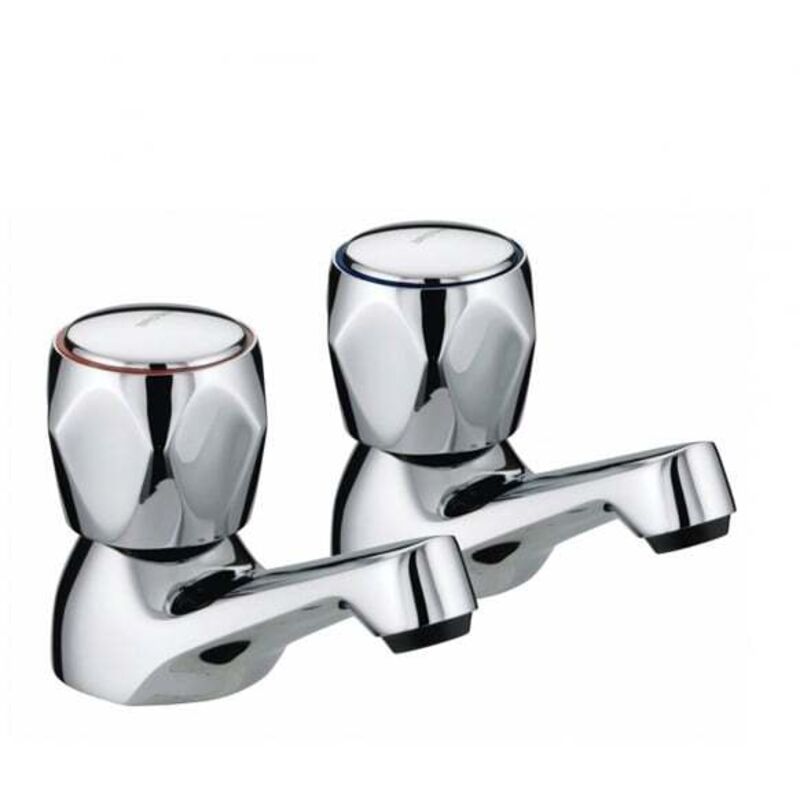 Bristan Value Club Basin Taps - Chrome Plated with Metal Heads - VAC 1/ ...
