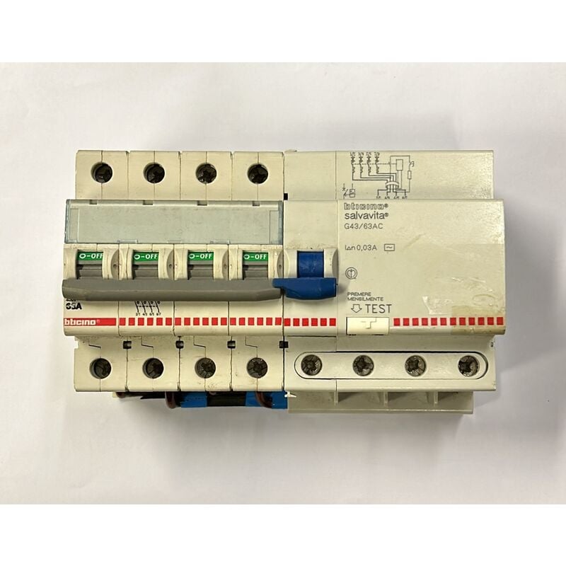 interruttore differenziale bticino 63a 4 poli 30ma | Interruttore differenziale bticino 63a 4 ...