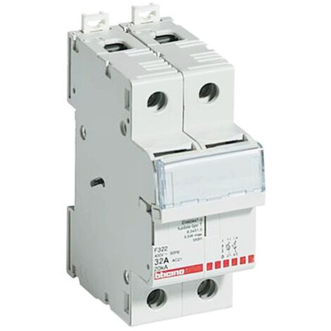 Bticino interrupteur-Sectionneur, porte-fusible 2P 32A 500V 2 modules F322 - btif322
