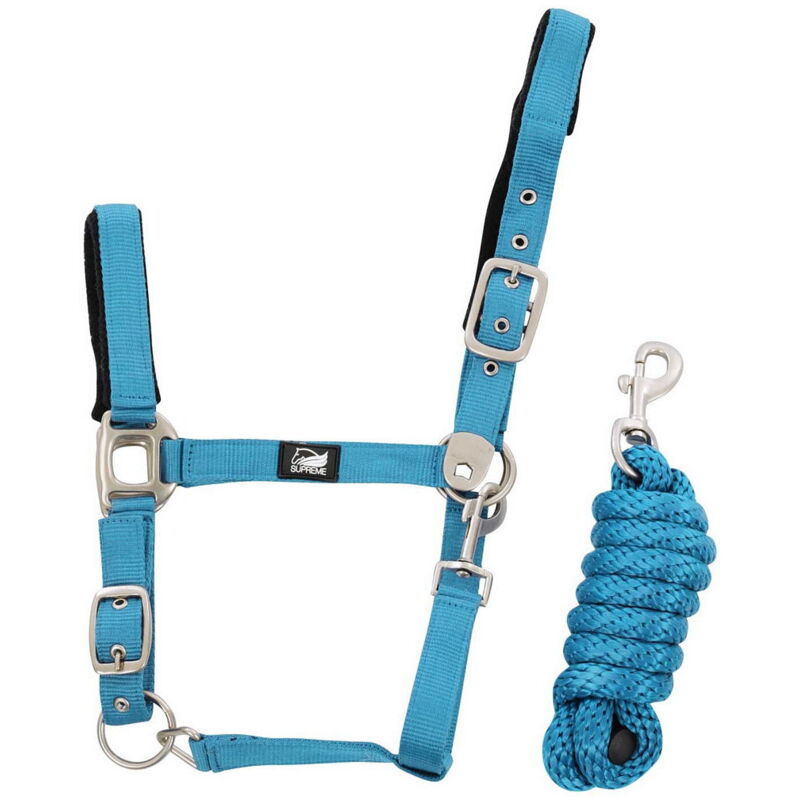 Cavezza Nylon Con Rinforzo In Pelle Completa Di Lunghina Intrecciata ...