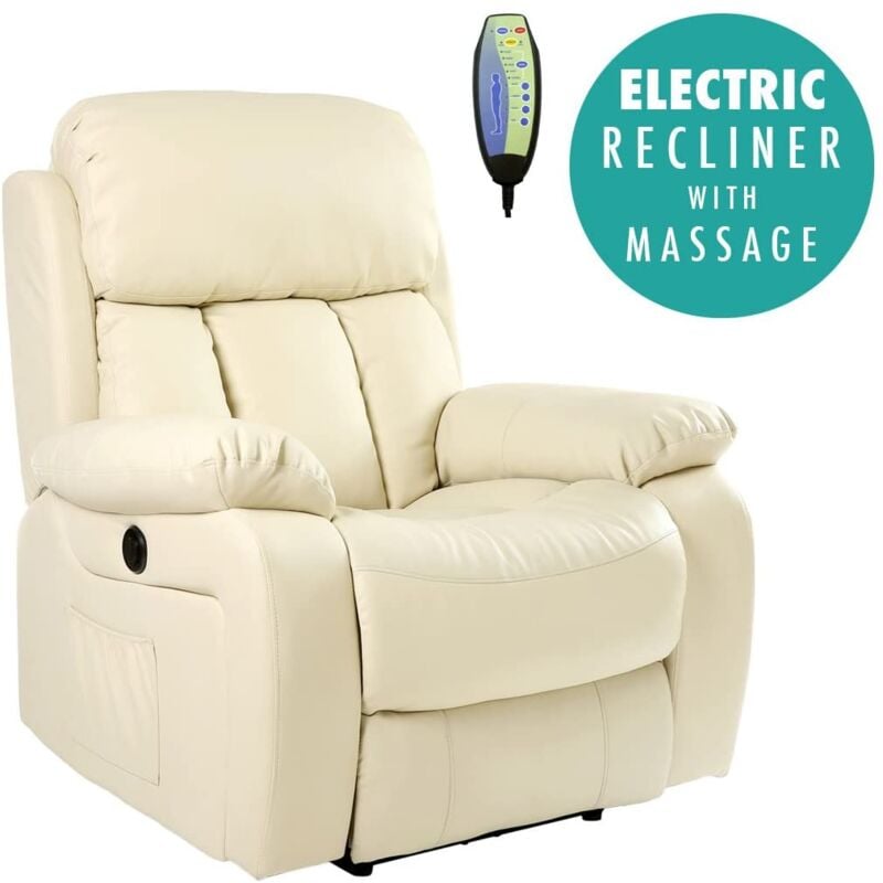 CHESTER CREAM AUTOMATIC LEATHER RECLINER CHAIR - FUR-RCH-CHES-AUTO-CREAM