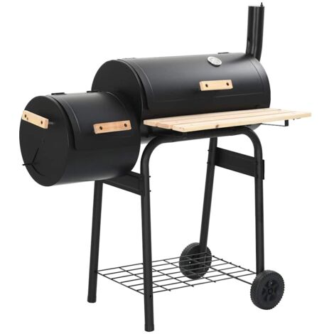 American-style charcoal smoker barbecue Black 115x75x122 cm - Serge