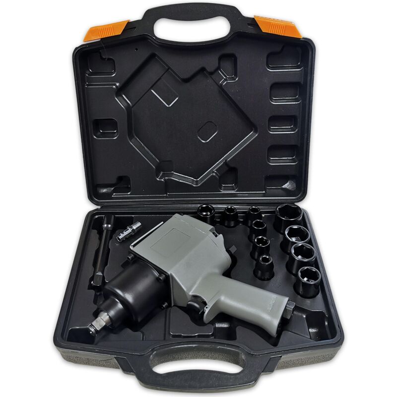 CLE A CHOC PNEUMATIQUE 1/2 850 NM AVEC DOUILLES ET ACCESSOIRES - 19004e