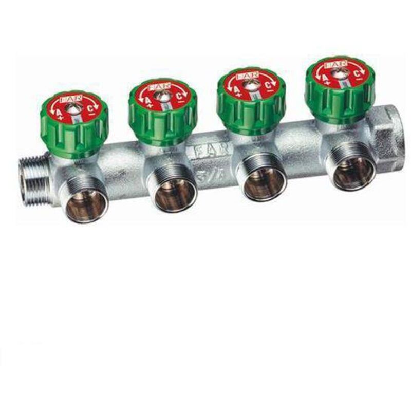 Collettore Complanare Componibile Con Valvole Cromate Destro (Far) | F.A.R. | US