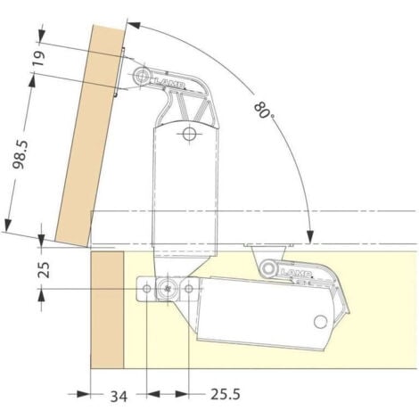 Compas pour meuble et coulisseau