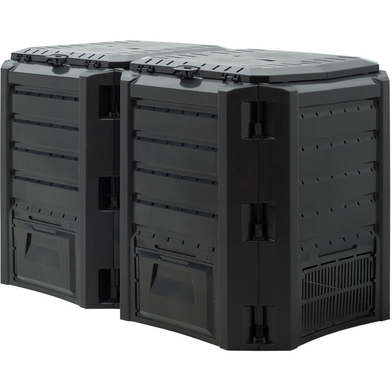 Composter Garden Bin 380L 800L 1200L 1600L Waste Converter Black ...