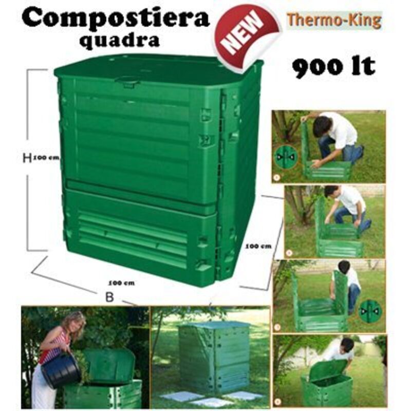 Verdemax - Compostiera 900 Lt Composter Thermo-King 100 X 100 X 100 Cm ...