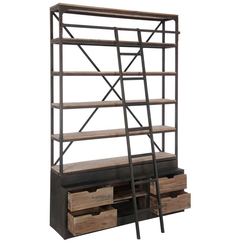 Preisvergleich für Industrielles Regal im Leiterstil mit 5 Ebenen, aus ...