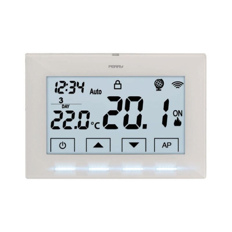 Perry - Cronotermostato A Parete Bianco A Batterie 1Crcr309/S | PERRY | DE