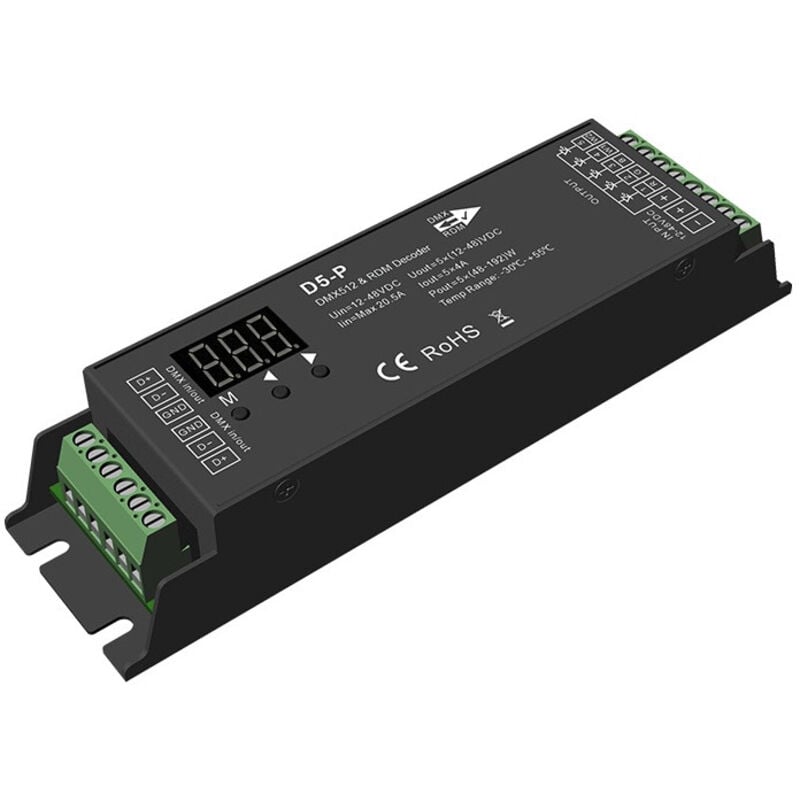 Preisvergleich für Decoder DMX512 & RDM 12-48V DC RGBWW 5 Kanäle RGBWW ...