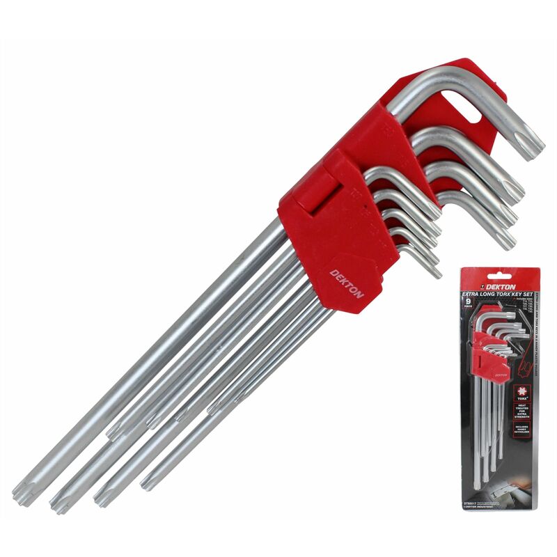 Extra Long Star Torx Allen Key Security Wrench Set T10 - T50 9 Pc Keys ...