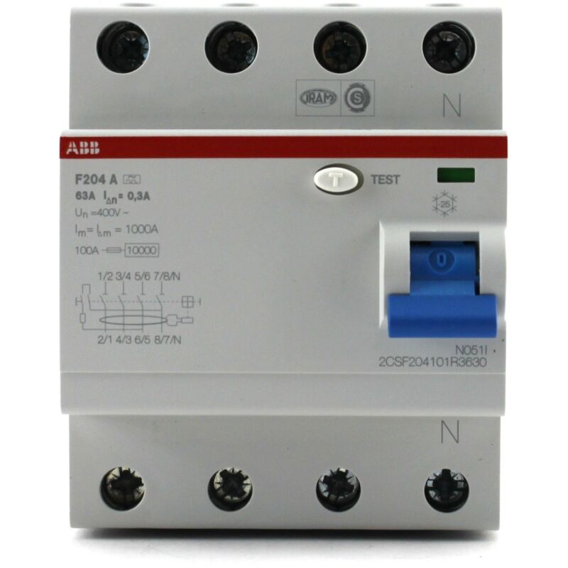 interruttore differenziale puro 63a 4 moduli 0 3 m | Interruttore differenziale puro 63a 4 ...