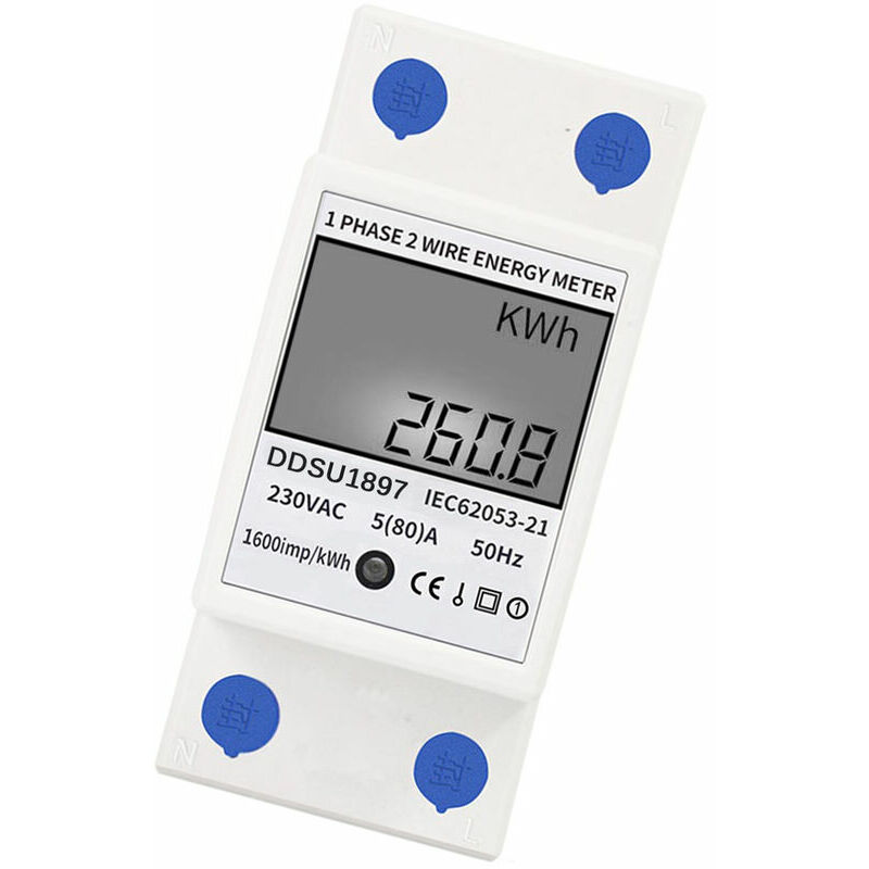 Heguyey - Digital Electric Din Rail Single Phase Energy Meter ...