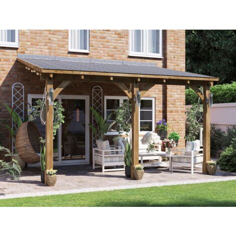 Dunster House Wooden Gazebo Kit Louvre Walled 4m x 3m Heavy Duty Garden ...