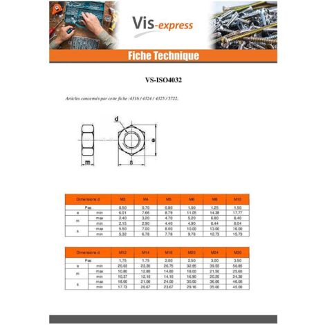 Ecrou m30 à prix mini