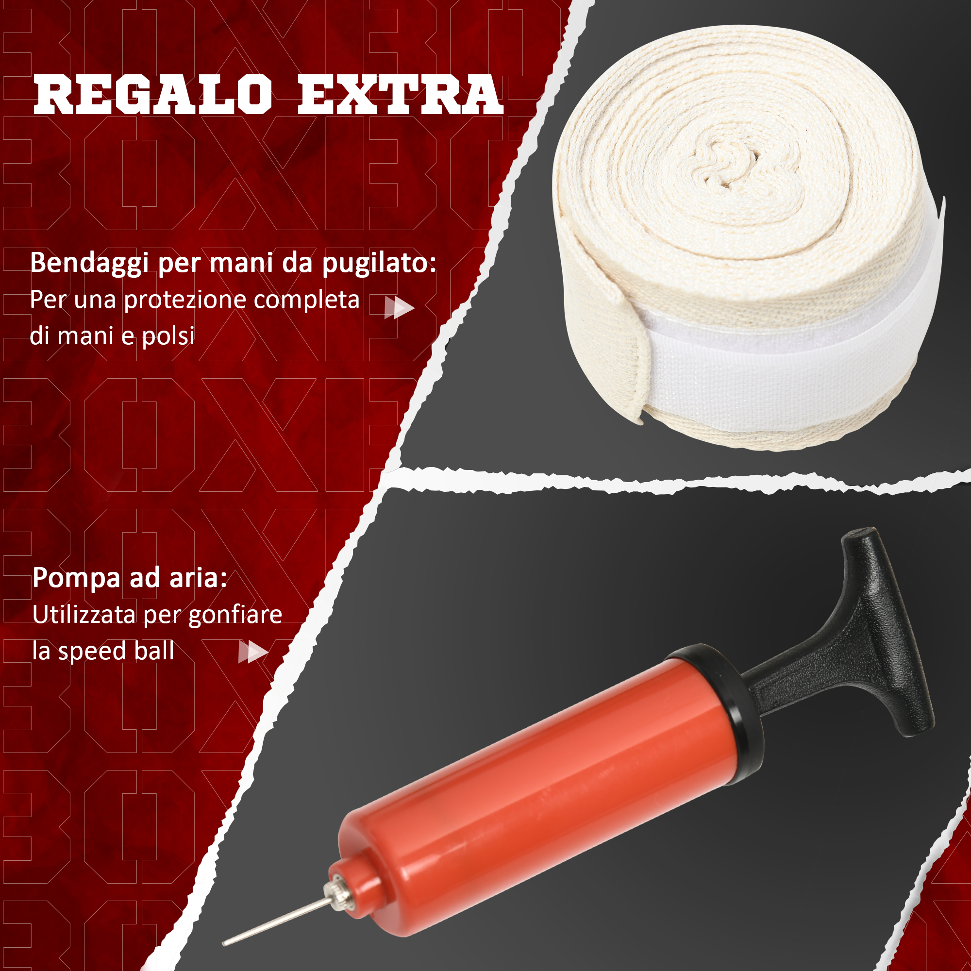Sac de boxe avec barre rotative 360° et speedball réglable 163-205 cm