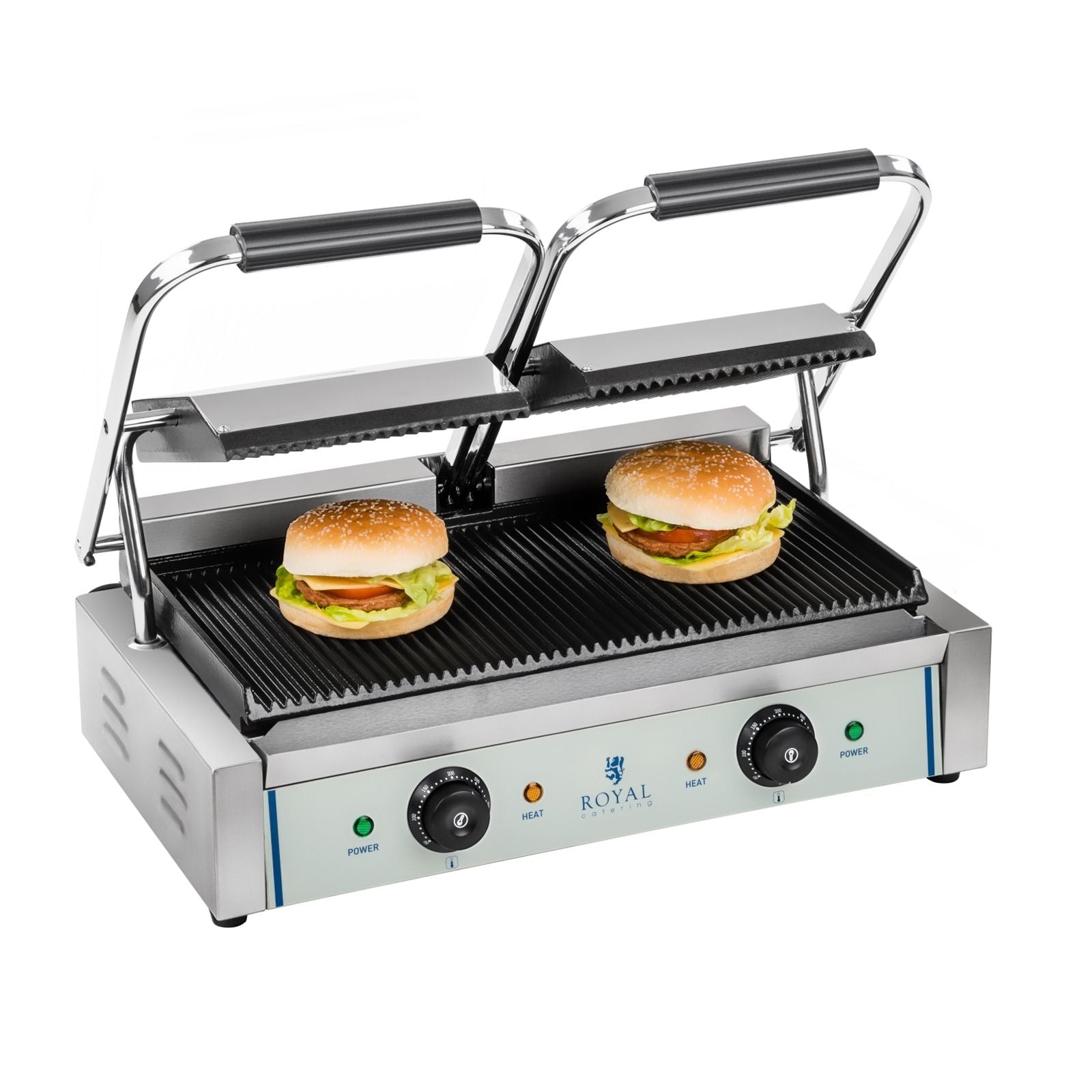 Machine à panini nervurée double - 2 x 1.800 watts acier inox ...