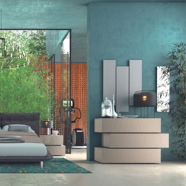 Camera da letto color canapa con decorazioni Shanghai - Petra