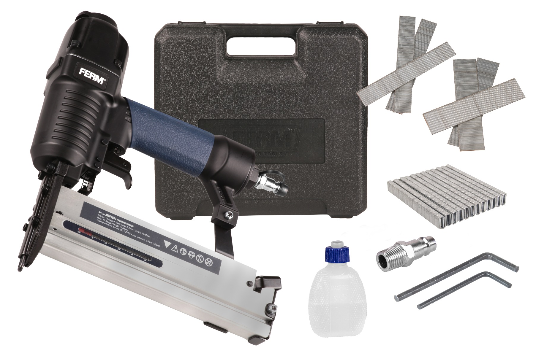 FERM Graffatrice Pneumatica – DIN e Orion – Soft Grip – Incl. 300 ...