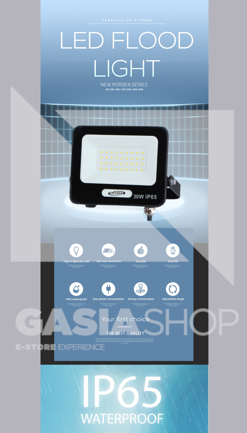 UNIVERSO EK05-30W-N FARO PROIETTORE SMD LED FLOODLIGHT 30W SLIM IP65 ...