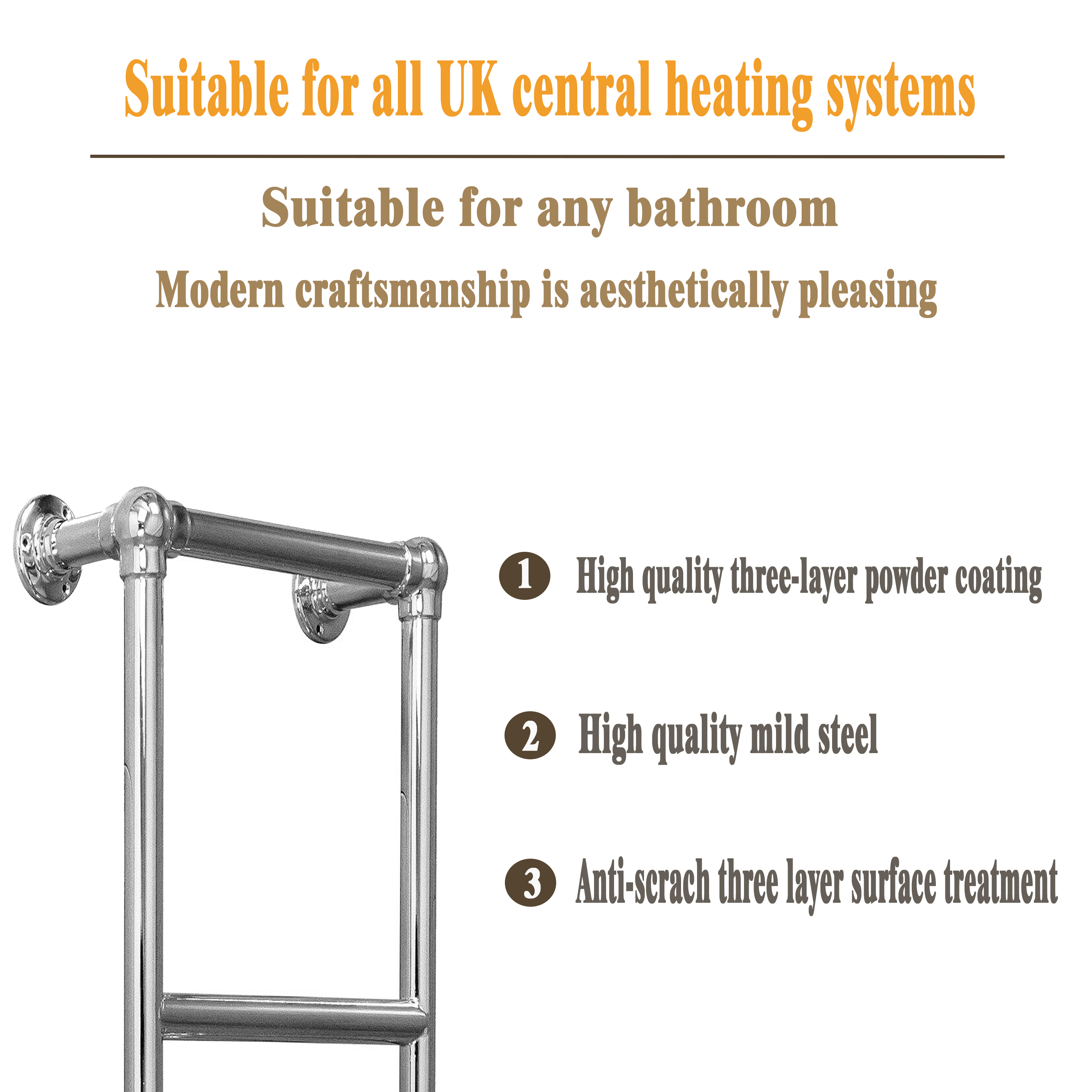 AICA 700X400(HxW) Chrome Traditional Victorian Style Heating Tower ...