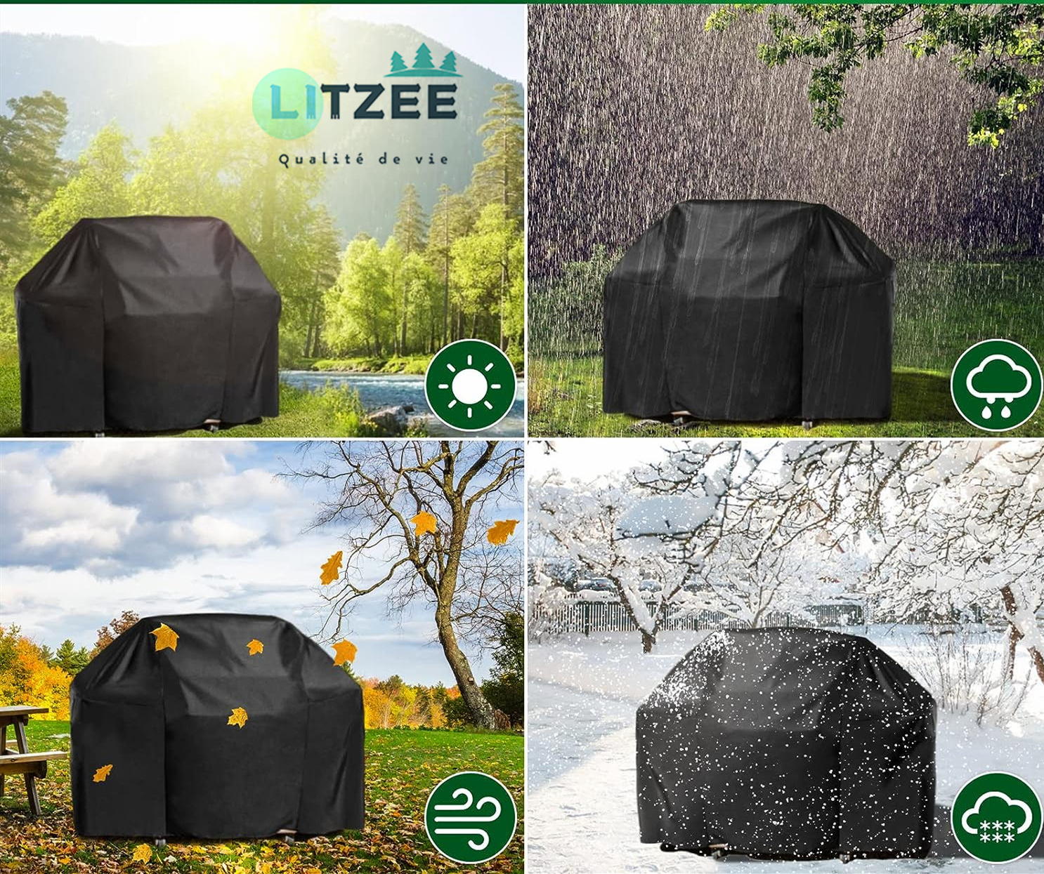 Barbecue Cover, Heavy Duty 210D Oxford Tarpaulin BBQ Protection Grill ...