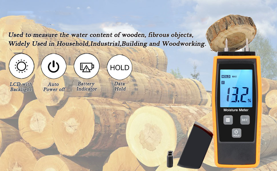 Handheld Mini Moisture Meter Damp Lumber Lcd Wood Moisture Detector ...