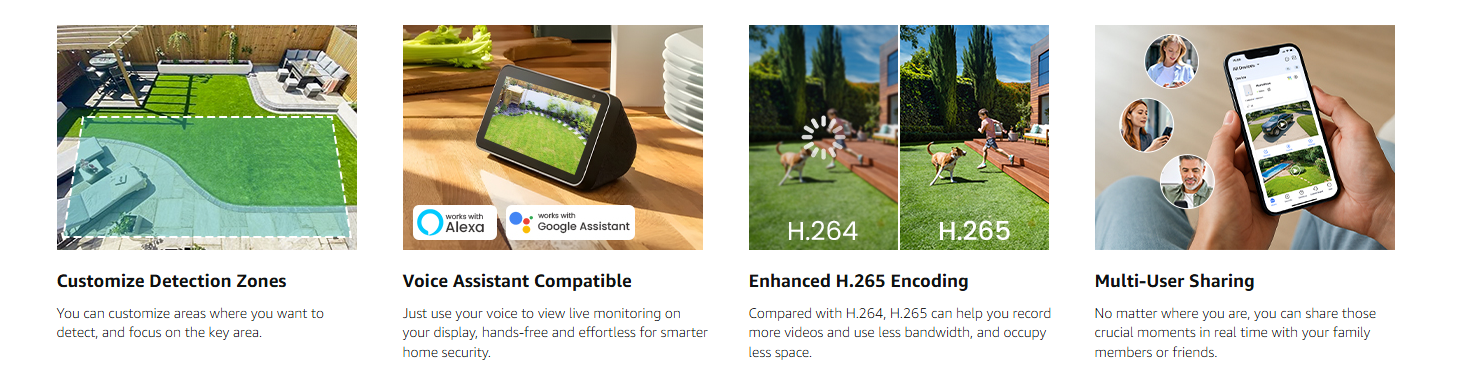 CAMSTRO 4K Wireless Home Security Camera System with Smart Human ...