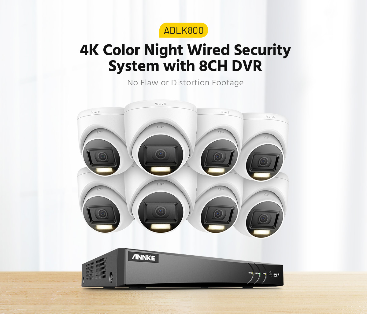 ANNKE 4K Wired Outdoor Turret CCTV Camera Kit, 8CH DVR and 8 Cameras ...