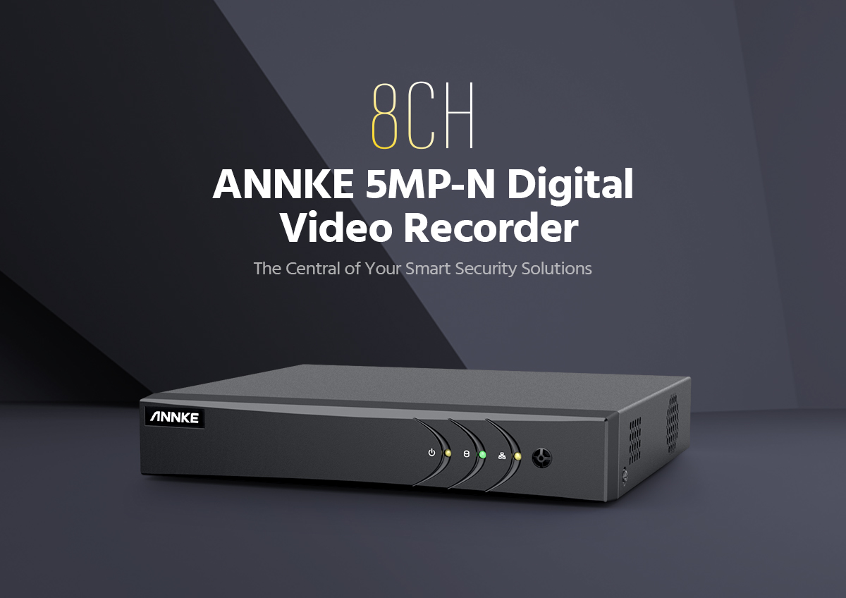 ANNKE 8CH Security Camera Surveillance System Kit,5 in 1 H.265+ DVR Recorder 2MP Camera Outdoor ...