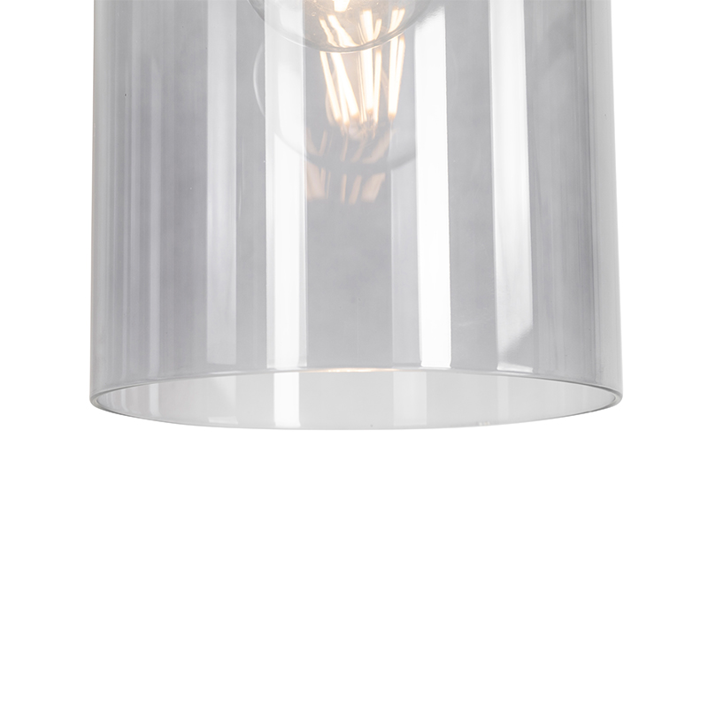 Vintage Pendant Light Black with Smoke Glass - Vidra