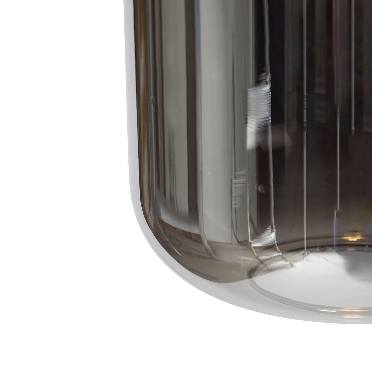 Pendant Light Black with Gold and Smoke Glass Incl. 4 PUCC - Zuzanna