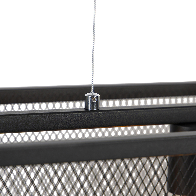 Industrial Pendant Light Black 118 cm with Mesh 4 Lights - Cage