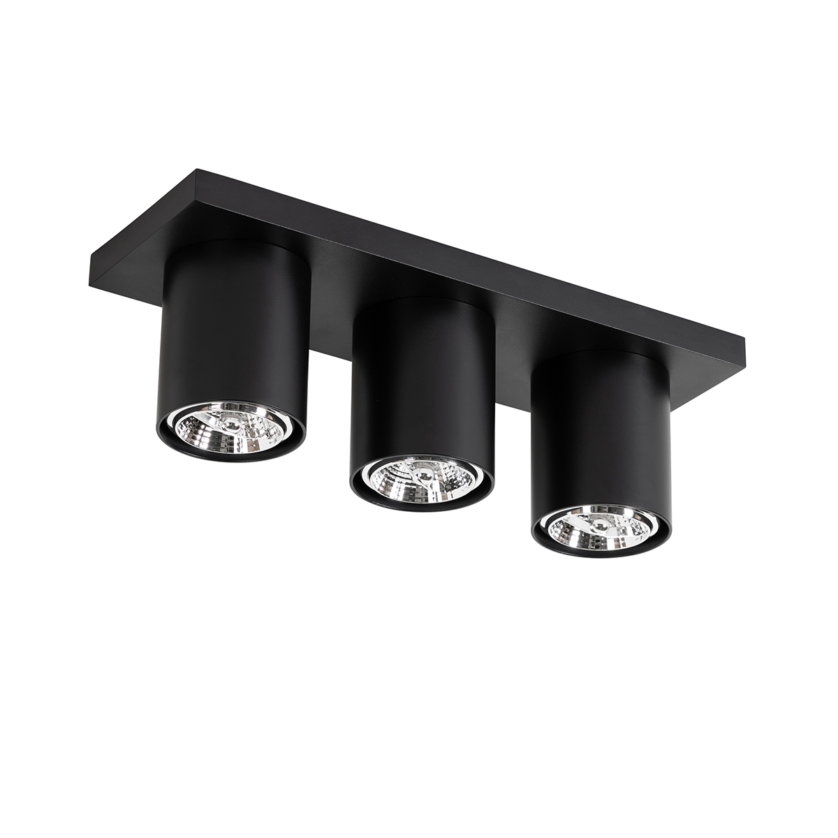QAZQA Moderno Foco de techo moderno negro 3 luces - Tubo Aluminio ...