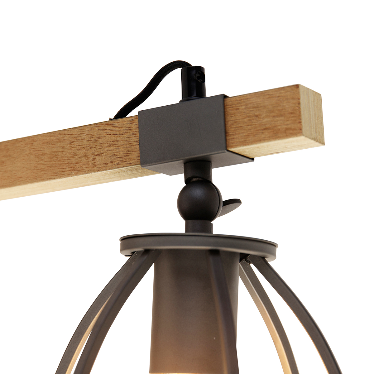Smart Wall Light Dark Grey with Wood Adjustable Incl. Wifi A60 - Arthur