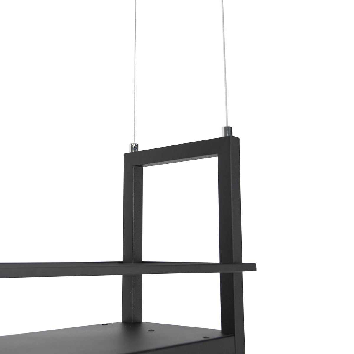 Industrial Pendant Light Black with 4-Light Rack - Cage Rack
