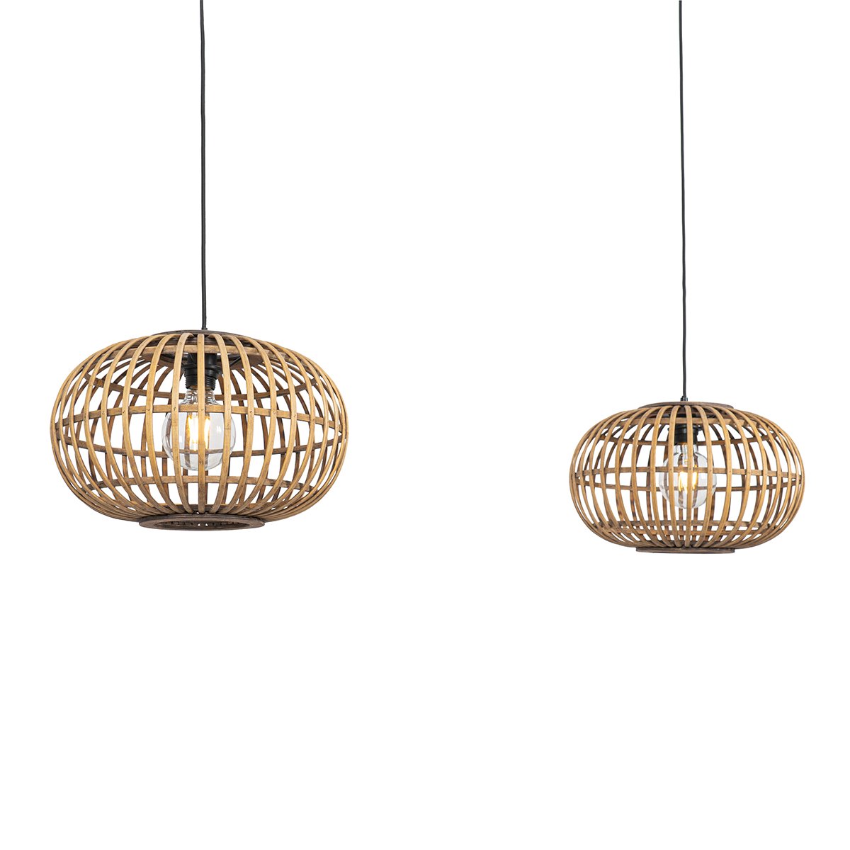 Oriental Pendant Light Bamboo 2-Light - Amira