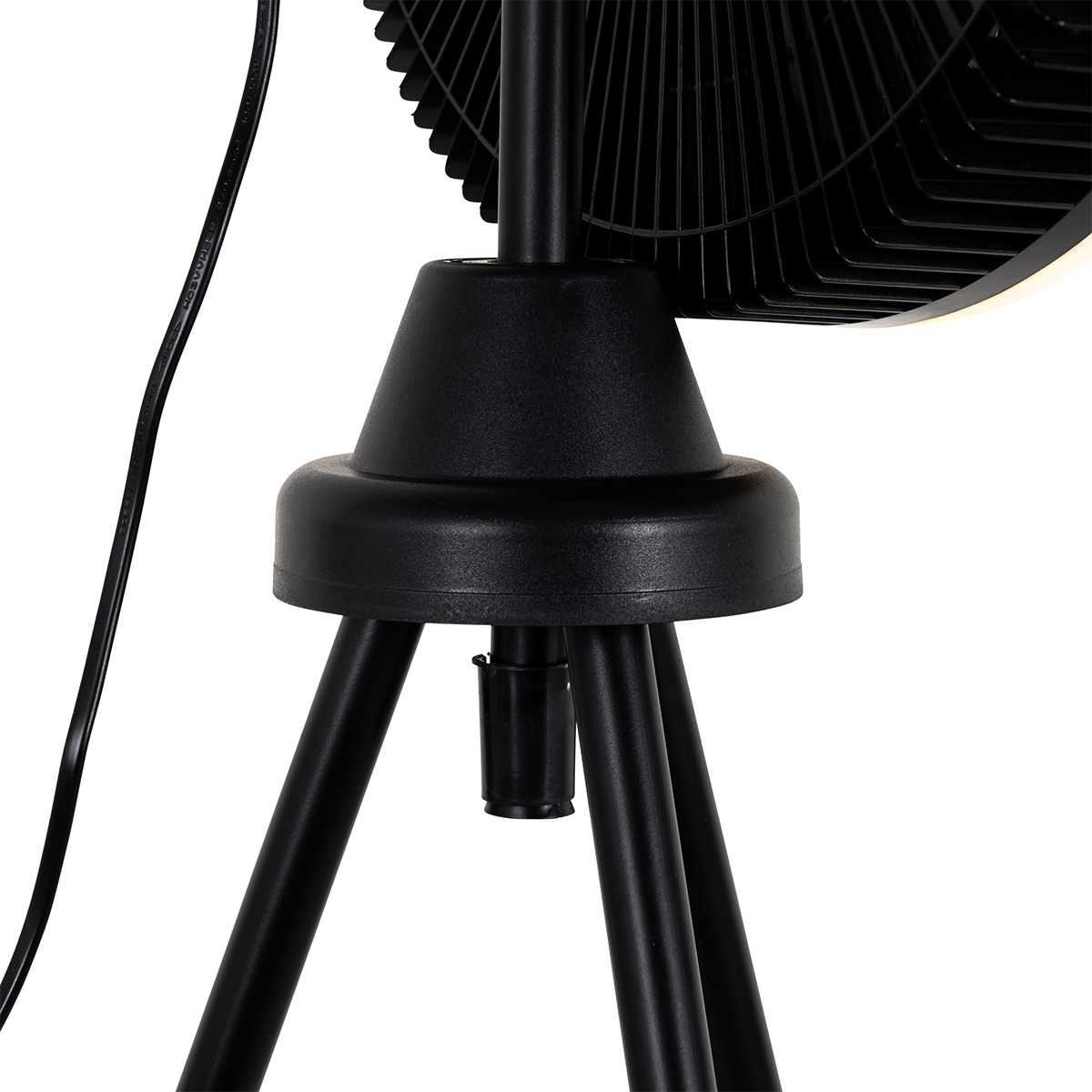 Tripod Floor Fan Black Incl. LED 3-Step Dimmable - Meric