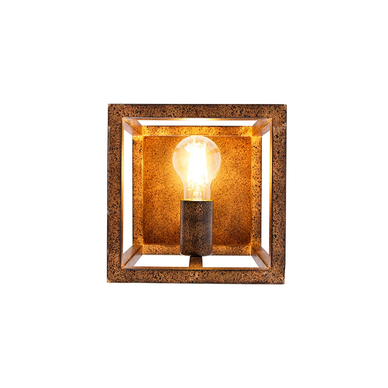 Industrial Wall Light Rust Brown - Cage